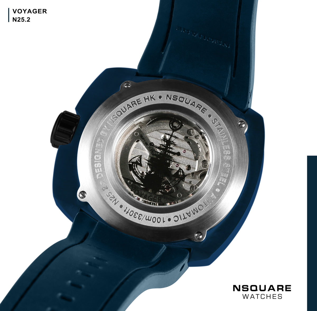NSQUARE VOYAGER Automatic Watch -51mm N25.2 Blue/Black|NSQUARE 旅遊者 自動錶 ...