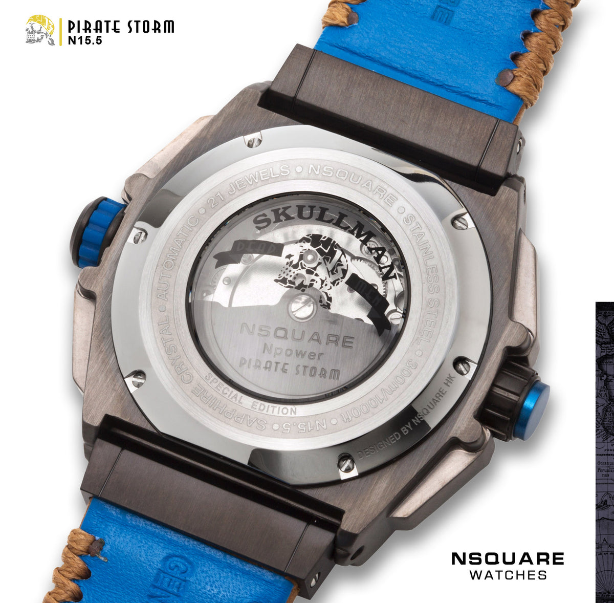 NSQUARE PirateStorm Automatic Watch - 48mm N15.5 Black/Vachetta Tan|海盜 ...