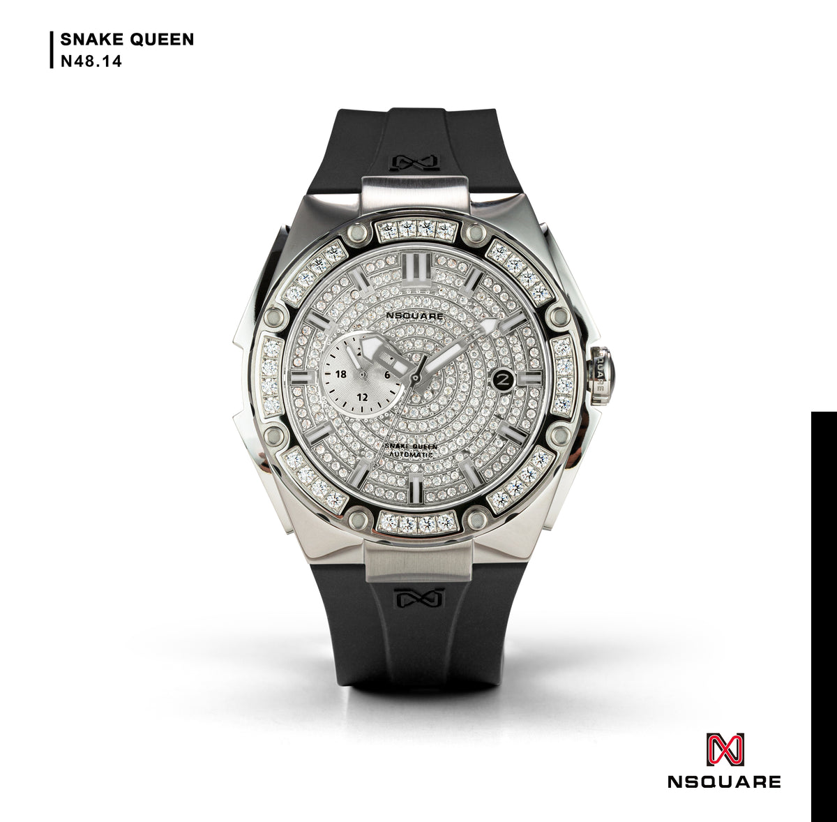 N48.14 Black Rubber Strap|N48.14 黑色橡膠帶 – NSquare Watch